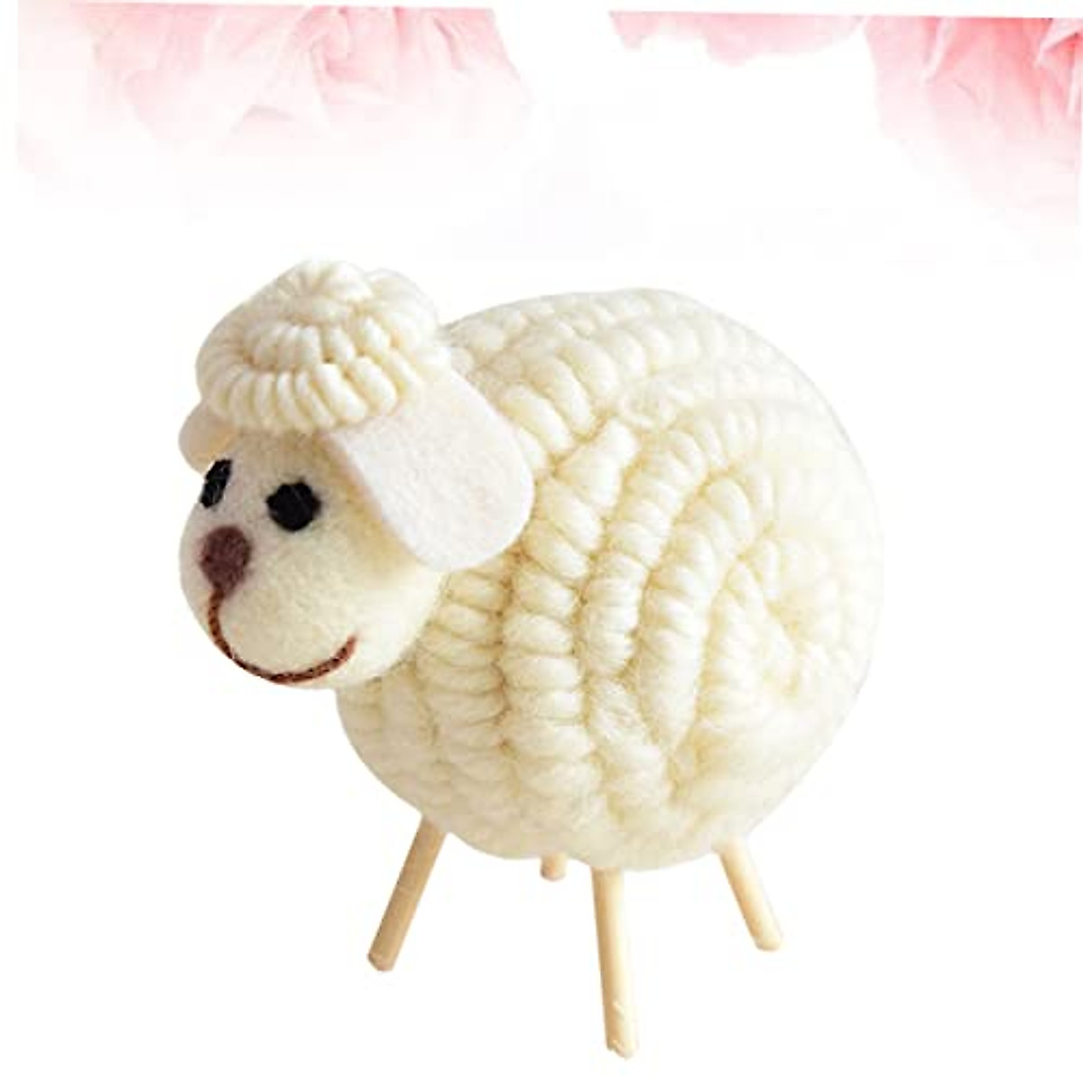 SAFIGLE Christmas Decor Miniture Decoration Fireplace Decor Ram Bauble Ornament Nordic Wool Felt Lamb Desktop Christmas Sheep Crafts Pendant Doll Bamboo Christmas Tree White Overall