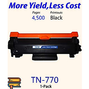 ColorPrint 1-Pack Compatible TN770 Toner Cartridge Black High Yield Replacement for Brother TN-770 TN 770 TN760 TN730 Work with HL-L2370DW HL-L2370DWXL MFC-L2750DW MFC-L2750DWXL Laser Printer (Black)