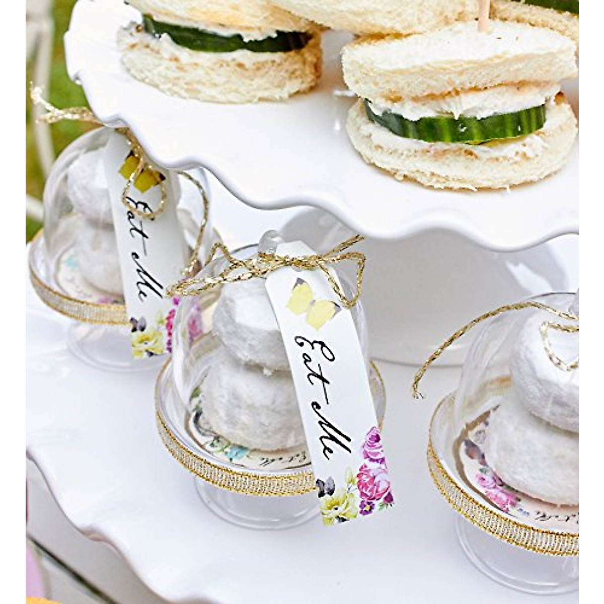 Talking Tables Truly Alice Mad Hatter Cake Domes for a Tea Party or Wedding, Multicolor (6 Pack)