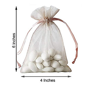 BalsaCircle 50 pcs 4x6-Inch Mauve Organza Drawstring Bags - Wedding Party Favors Jewelry Pouch Candy Gift Bags