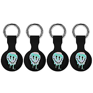Melting Face Silicone Protective Cover Case for Airtags with Keychain Air Tag Holder