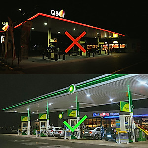 OSTEK 150W LED Canopy Light, 19,500LM, 5700K Daylight White, Surface Mount Gas Station & Carport Lighting, IP65 Waterproof, Outdoor Rated, AC100-277V, UL & DLC Listed