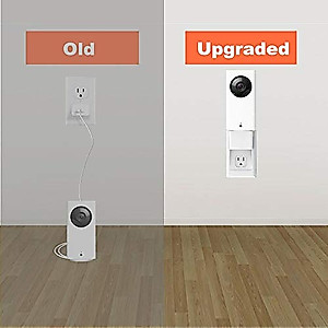 Wall Mount Compatible with Wyze Cam 1080p HD Camera, Compatible with Wyze Cam Pan, 360 Degree Swivel AC Outlet Wall Plug Mount Stand Holder Bracket (2 Pack)