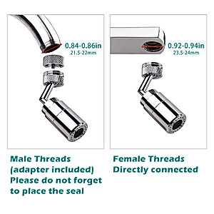 Faucet Sprayer Attachment,Universal Swivel Sink Aerator for Kitchen/Bathroom Faucet 2 Water Flow Modes(Full Range of Motion)