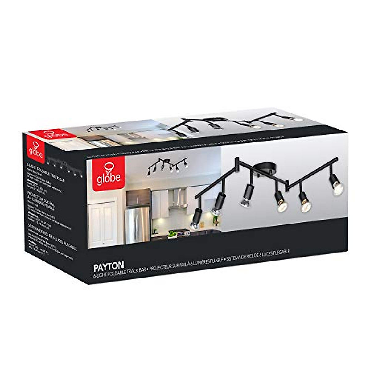 Globe Electric 59693 Payton 6 Foldable Track Lighting Painted, Matte Black
