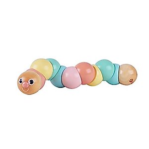Classic World Wooden Twisting Caterpillar, Colorful Wooden Toy for 1 Year Baby & Toddler Early Learning Education, Pink