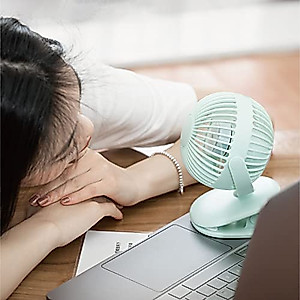 Yirepny Rechargeable Clip on Fan, USB Fan Mute Natural Wind Summer Desk Clip on Mini Portable Fan, Small Fan with Sturdy Clamp for Home,Office,Outdoor White