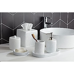 Roselli Trading Company Milano Bath Canister, White