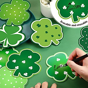 St. Patrick's Day Decoration Shamrocks Clover Cut-Outs Shamrocks Irish Paper Cut-Outs with Adhesive Dots for Bulletin Board Classroom School Ireland Saint Patrick's Day Party, 5.9 x 5.9 Inch (40 Pcs)
