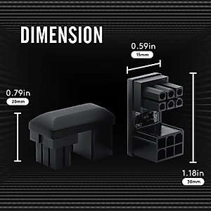 EZDIY-FAB GPU VGA PCIe 6 Pin U Turn 180 Degree Angle Connector Power Adapter Board for Desktop Graphics Card-Standard+Reverse Type 2-Pack