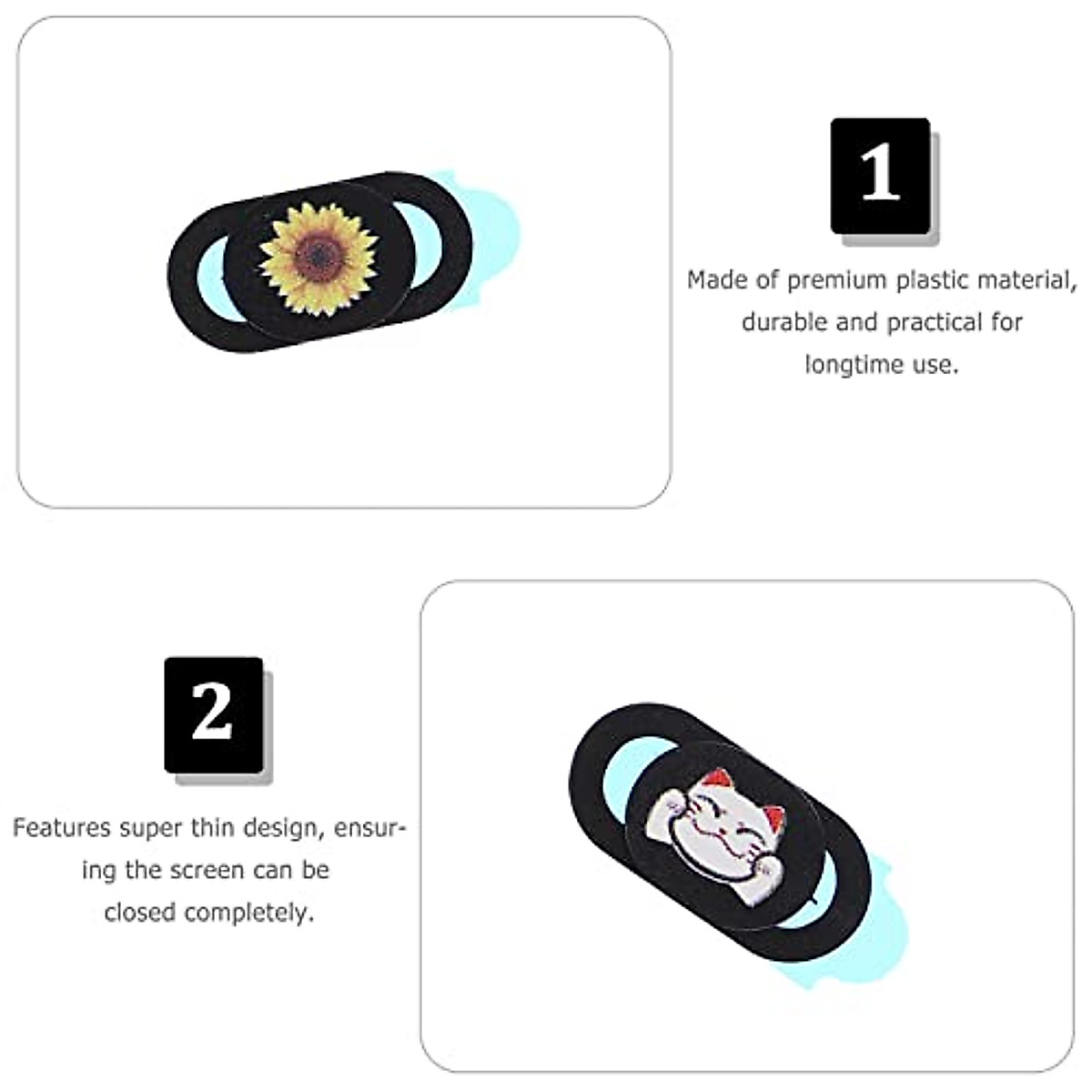 SOLUSTRE 18 pcs for Sticker Cute Shutter Ultra Phone Thin Lens Webcam Laptop Slide Cam Tablet Blocker Adhesive Camera Cat Web Privacy Computer Ultra- Covers Smartphone Ultra-Thin Cover