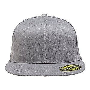 Flexfit Original Blank Flatbill Fitted 210 Hat Cap Flat Bill Large/XLarge - Dark Grey