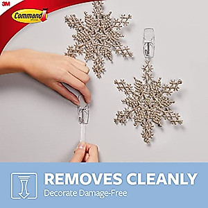 Command Medium Wire Toggle Hooks, Damage Free Hanging Wall Hooks with Adhesive Strips, No Tools Wall Hooks for Hanging Organizational Items in Living Spaces, 6 Clear Hooks and 8 Command Strips