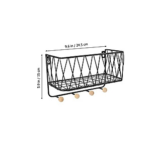 FOMIYES White Wall Decor Hanging Storage Rack Hole- Free Storage Shelf Hanging Clothes Storage Organizer Wardrobe Hanging Rack for Home Closet Wardrobe Use Black Key Hanger