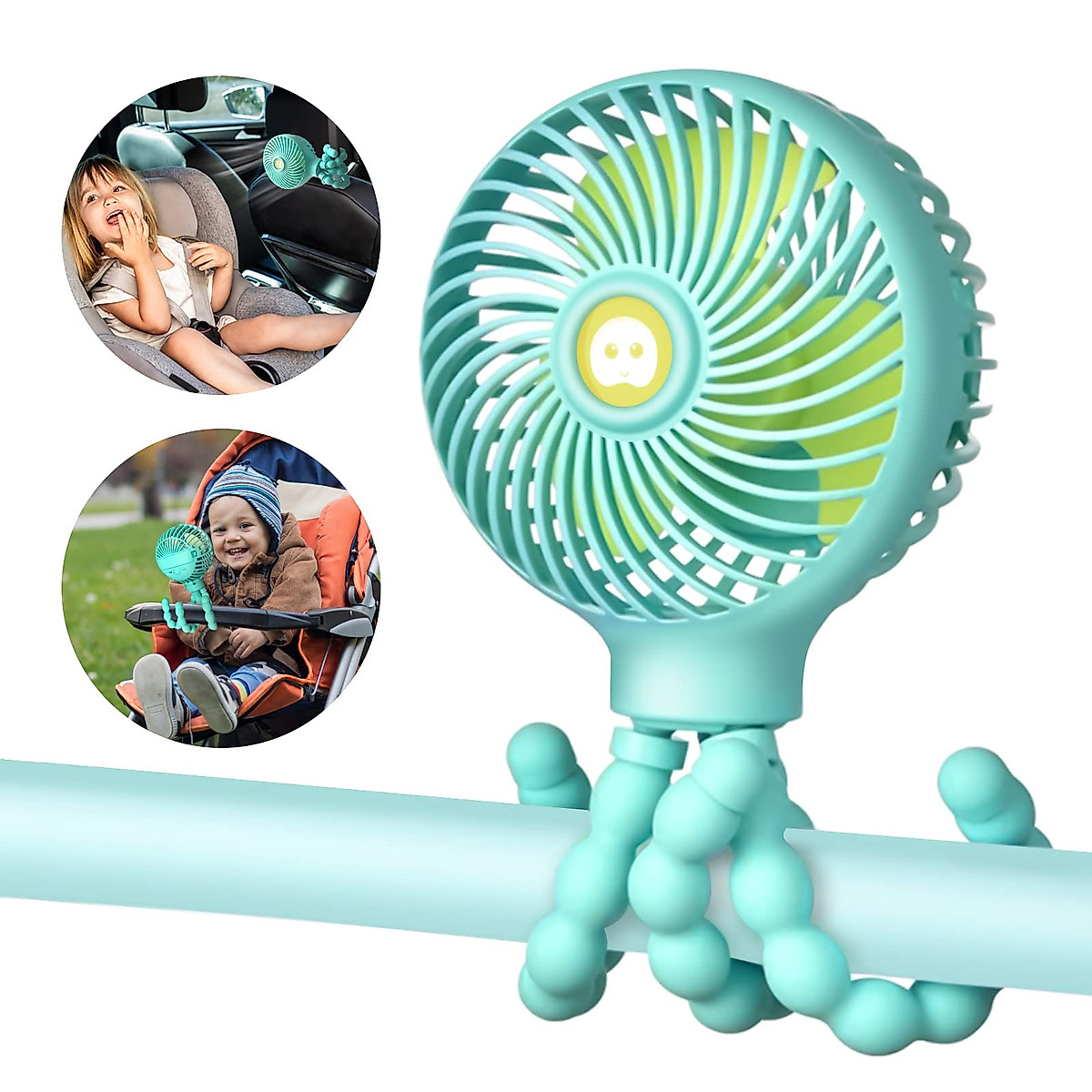 Car Seat Fans for Backseat Baby, Stroller Clip on Fan for Baby, USB Mini Battery Operated Handheld Fans for Baby Car Home Office Outside