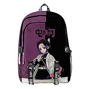 HANDAFA Anime Nezuko Print Bag Large Capacity Backpack Manga Cosplay Daypack (Shinobu)