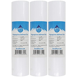3-Pack Replacement for Culligan RVF-10 Polypropylene Sediment Filter - Universal 10-inch 5-Micron Cartridge Compatible with Culligan RVF-10 Exterior Water Filter - Denali Pure Brand
