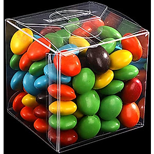 Nicunom 120 PCS Clear Favor Boxes, 2" x 2" x 2" Plastic Favors Boxes Gift Boxes Transparent Cube Boxes Single Individual Packaging for Macaron Candy Minigifts Wedding Party Baby Shower