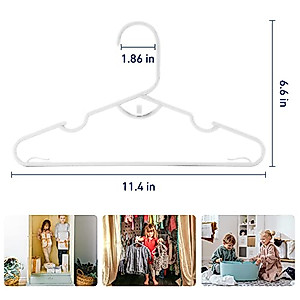 trusir Kids Hangers 60 Pack - 11.5 Inch Toddler Hangers for Closet - Infant for Closet Baby Clothes - White Hangers for Closet - Ideal for Kids Standard Use (White,60Pack)