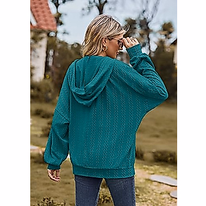 IN Chenthy Women's Fashion Hoodies & Sweatshirts, 2023 Fall V Neck Zip Up Hoodie Casual Sweater Long Sleeve Trendy Zipper Pullover Tops Green M