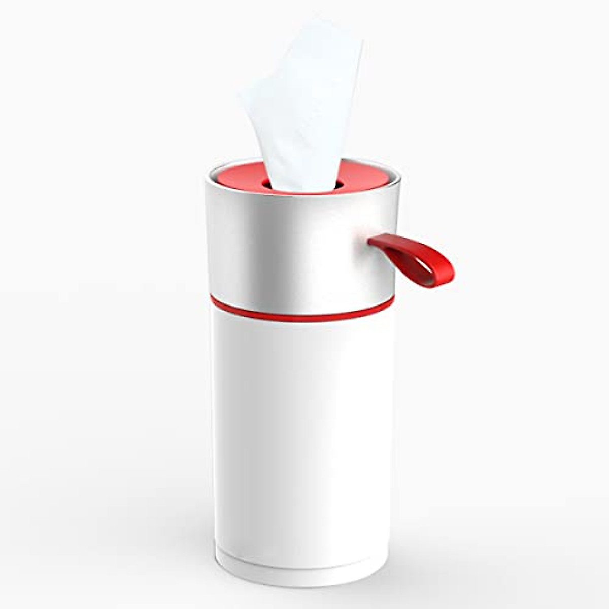 AnyCar Car Tissue Tube, Cylinder Tissue Box Round Tissues Container for Car Cup Holder 5.89'' * 2.71''(H*D), Up to 30 Count Tissue (White)