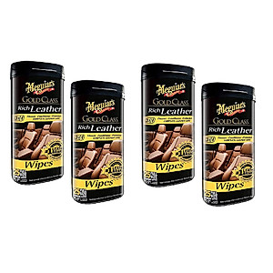 MEGUIAR'S G10900 Gold Class Rich Leather, 25 Wipes, Sold as 4 Pack