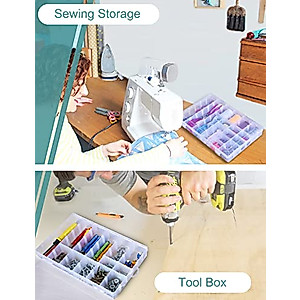 Avlcoaky Bead Organizer 2 Pack 3600 Tackle Box Organizer Clear Organizer Box 36 Grids Plastic Craft Organizer Jewelry Sewing Storage Box with Dividers