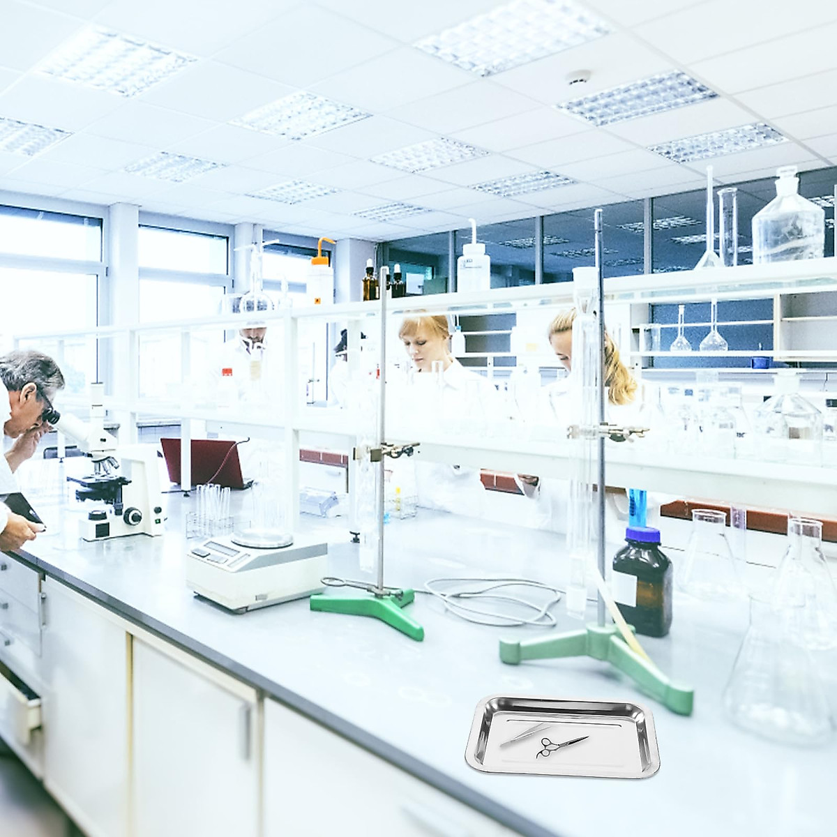 ULTECHNOVO 4pcs Wax Dissecting Tray Stainless Steel Thicken Dissection Pan Biological Equipment for Junior Senior School Laboratory