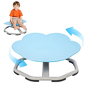 XLOVTBANG Kids Swivel Chair, Kids Sensory Spinning Chair for Autism, Body Coordination Training Chair, Cat Claw Shaped Non Slip Sensory Toys 360° Spinning Chair for Kids Aged 3+ (Blue)