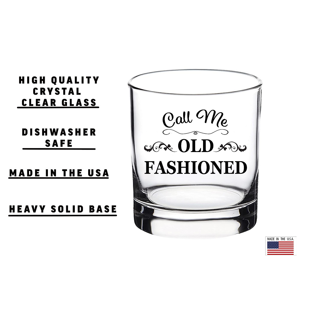 Rogue River Tactical Funny Call Me Old Fashioned Whiskey Glass Drinking Cup Gift For Him Men Dad Grandpa