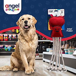 Angel Pet Supplies Octopus Natural Rope Dog Toy | Durable Large Dog Toy | Interactive & Mental Stimulation | Handmade | Puppy & Dog Toy