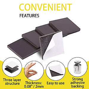 110Pcs Self Adhesive Magnets Squares Flexible Sticky Magnetic Strips Tapes Peel and Sticky Magnet Squares for DIY Crafts, School Art Projects, 4/5" x 4/5" x 0.08"