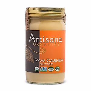 Artisana Organics Raw Cashew Butter - No Sugar Added, Vegan and Paleo Friendly, Non GMO, 14oz Jar
