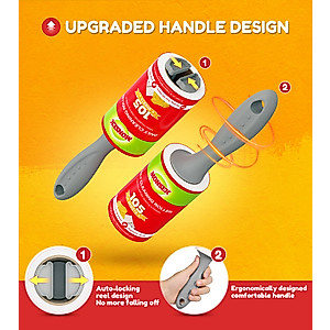 MONSEK Lint Rollers 525 Sheets Mega Value Set, 4X Extra Sticky Lint Roller for Pet Hair, Pet Hair Remover with 2 Upgraded Handle 5 Rollers, Portable Lint Remover for Clothes, Furniture, Dog & Cat Hair