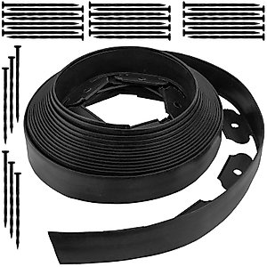 KEILEOHO 33FT No Dig Garden Edging with 30 Spikes, 2 Inch Tall Plastic Lawn Edging, Landscape Edging Border Landscape Edging Kit for Yard Grass, Flower Gardens, Landscaping, Black