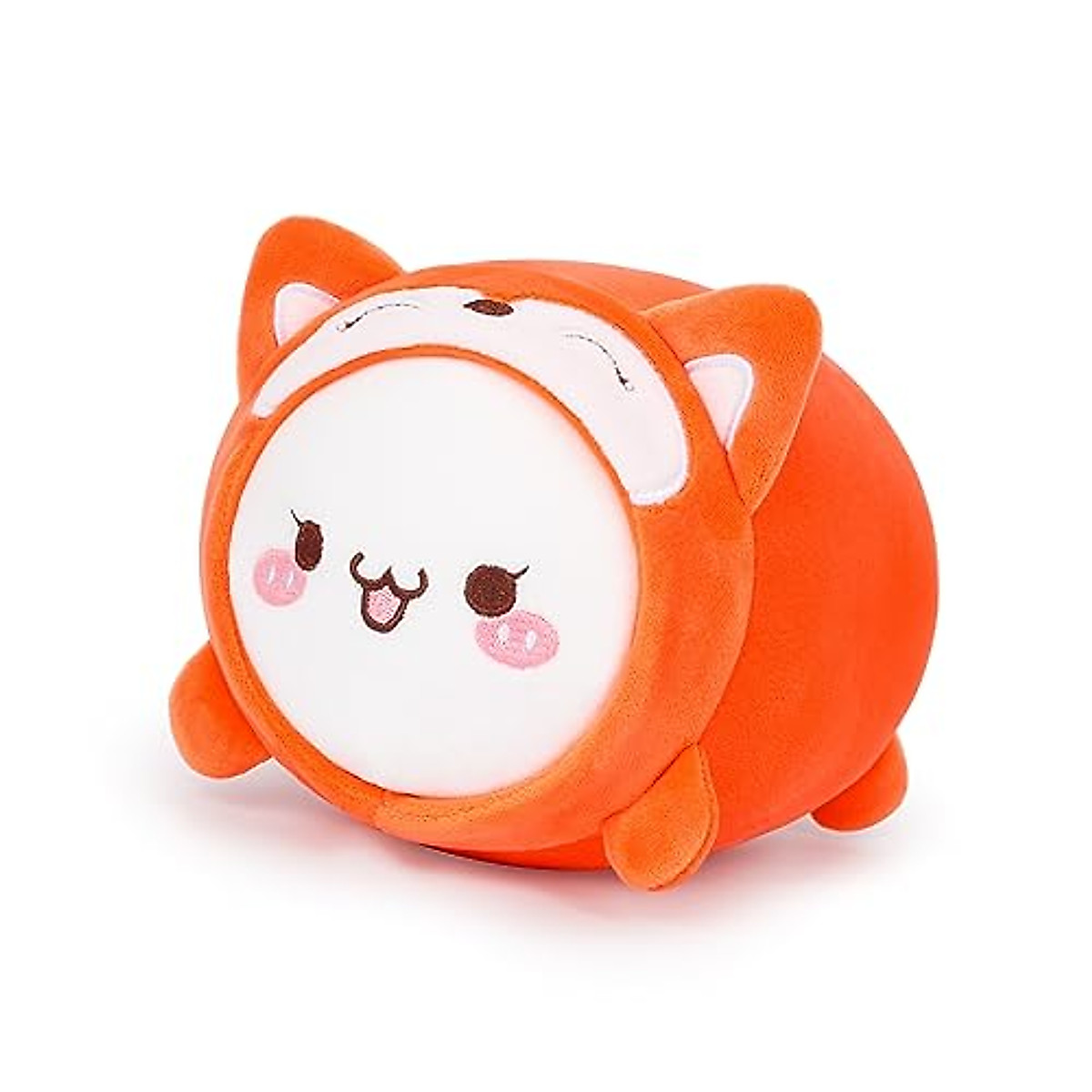 AIXINI Cute Cat Fox Plush Pillow 8” Kitten Foxes Stuffed Animal, Soft Kawaii Cat Plushie with Fox Outfit Costume, Hugging Plush Squishy Pillow Toy Gifts for Kids