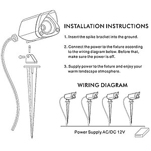 Landscape Lights INTETEIN 7W 12V Waterproof Landscape Lighting and Low Voltage Landscape Lights for Patio Lawn and Garden(Warm White, 4 Pack)