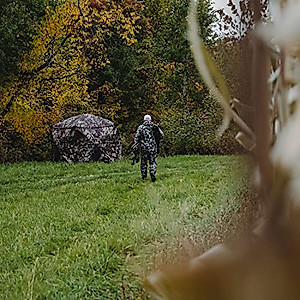 Barronett Blinds OX5 Hub Hunting Blind, 4 Person Pop Up Ground Blind, Crater Core Camo, BX550CC