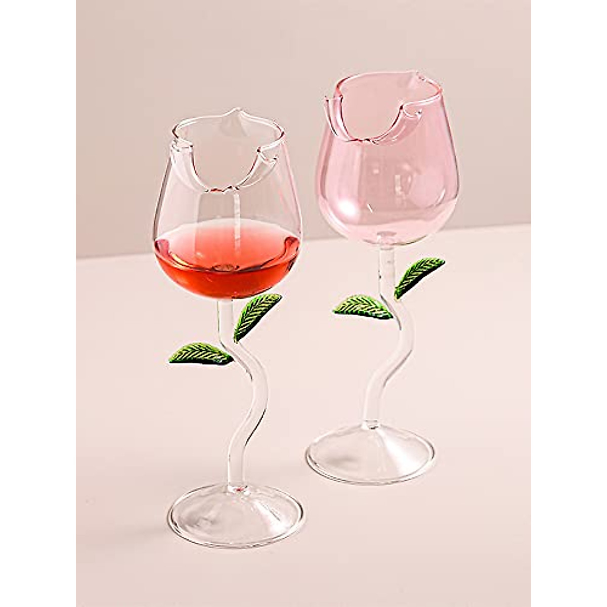 HEEPDD Rose Flower Cocktail Glass Durable for Parties and Bars High Borosilicate Glass Wine Cup (280ml Transparent 1 pc)