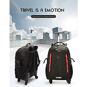 AOPMGOE AOKING 20/22″Water Resistant Rolling Wheeled Backpack Laptop Compartment Bag(22 inch, Black)