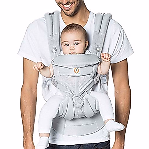 Ergobaby Omni 360 All-Position Baby Carrier for Newborn to Toddler with Lumbar Support & Cool Air Mesh (7-45 Lb), Pearl Grey