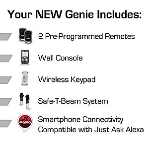Genie QuietLift Connect – WiFi Smart Garage Door Opener with Added Wireless Keypad, ¾ HPC Smart Belt Drive – Compatible with Alexa and Google Assistant, Model 3053-TKV