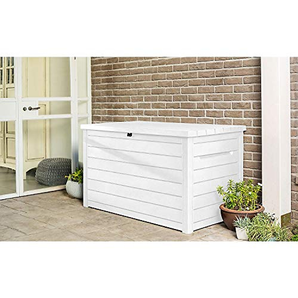 Keter XXL 230 Gallon Deck Storage Box Outdoor Patio Container ~ White