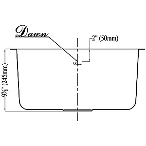 Dawn ASU103 Undermount Single Bowl Sink, Polished Satin