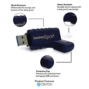 Centon Electronics MP Essential USB 3.2 Gen1 DataStick Sport Flash Drive, 32 GB, 10 USB Flash Drives, 10 Bulk Pack, Navy Blue