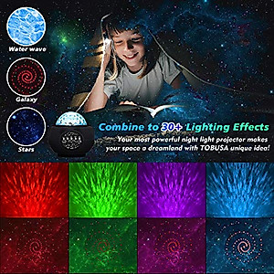 Nezylaf Star Night Light Projector, 3 in 1 Galaxy Starry Night Projector，Galaxy/Stars/Nebula Ocean Wave Projector with Remote Control&Bluetooth Music Speaker, Best Gift for Kids/Adults