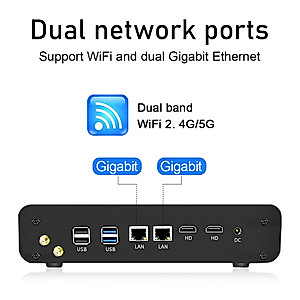 msecore Mini Desktop PC/HTPC, i7-1065G7 (up to 3.90GHz) Computer, 16G DDR4| 256G SSD, 2*HDMI, Support 4K, Dual Monitor, Dual NIC, Windows 11 Pro