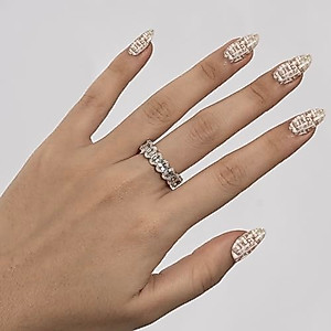 DIAMONBLISS Eternity Ring for Women 925 Sterling Silver Infinity Ring Band | 7.50 Carats 100 Facet Oval Cut Cubic Zirconia CZ Simulated Diamond Engagement Ring (6)