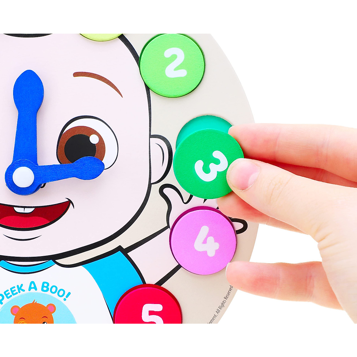 Toyland® Cocomelon Wooden Learning Clock Puzzle - Learn to Tell The Time - Toddler Toys Age 3+