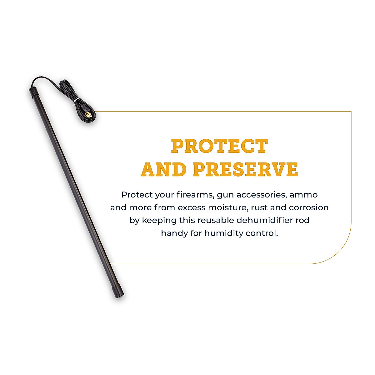SnapSafe Gun Safe Dehumidifier Rod 24 Inch, Black, 75905 -Maintenance-Free Plug-In Electric Dehumidifier Eliminates Moisture for Gun Safes & Cabinets to Help Prevent Rust & Corrosion in Your Gun Vault